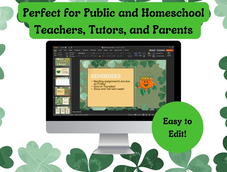 St. Patrick's Day Slides Template | Editable Classroom Slides | Google ...