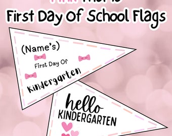 School Supplies-theme First Day of School Flag | Back to School Sign ...