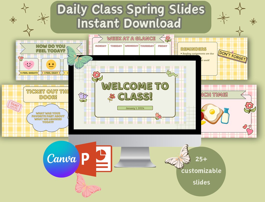 Spring Slides Template for Teachers Editable Classroom Slides Canva and ...