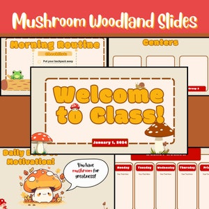 Mushroom Theme Slides Template for Teachers | Spring Classroom Slides ...