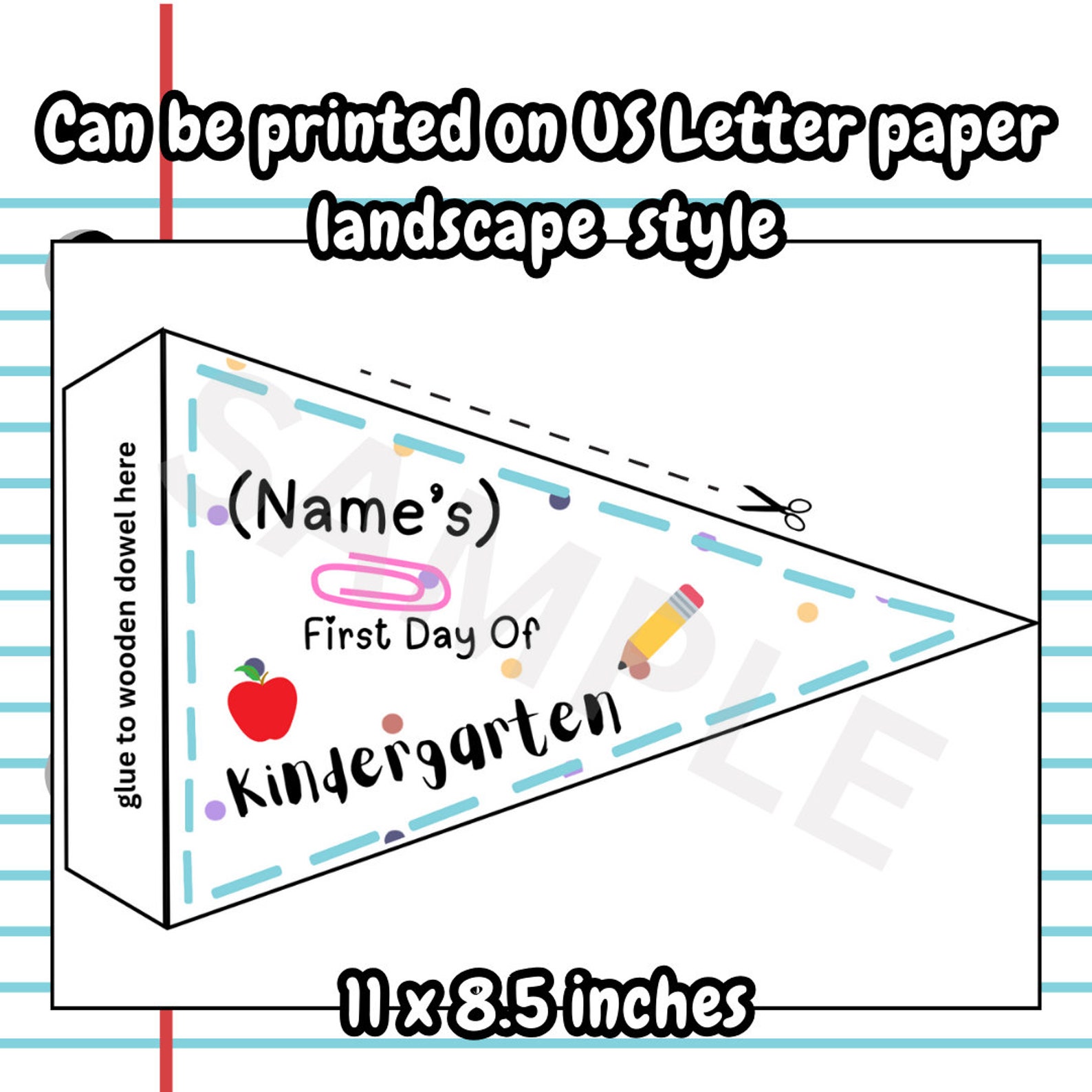 School Supplies-theme First Day of School Flag | Back to School Sign ...