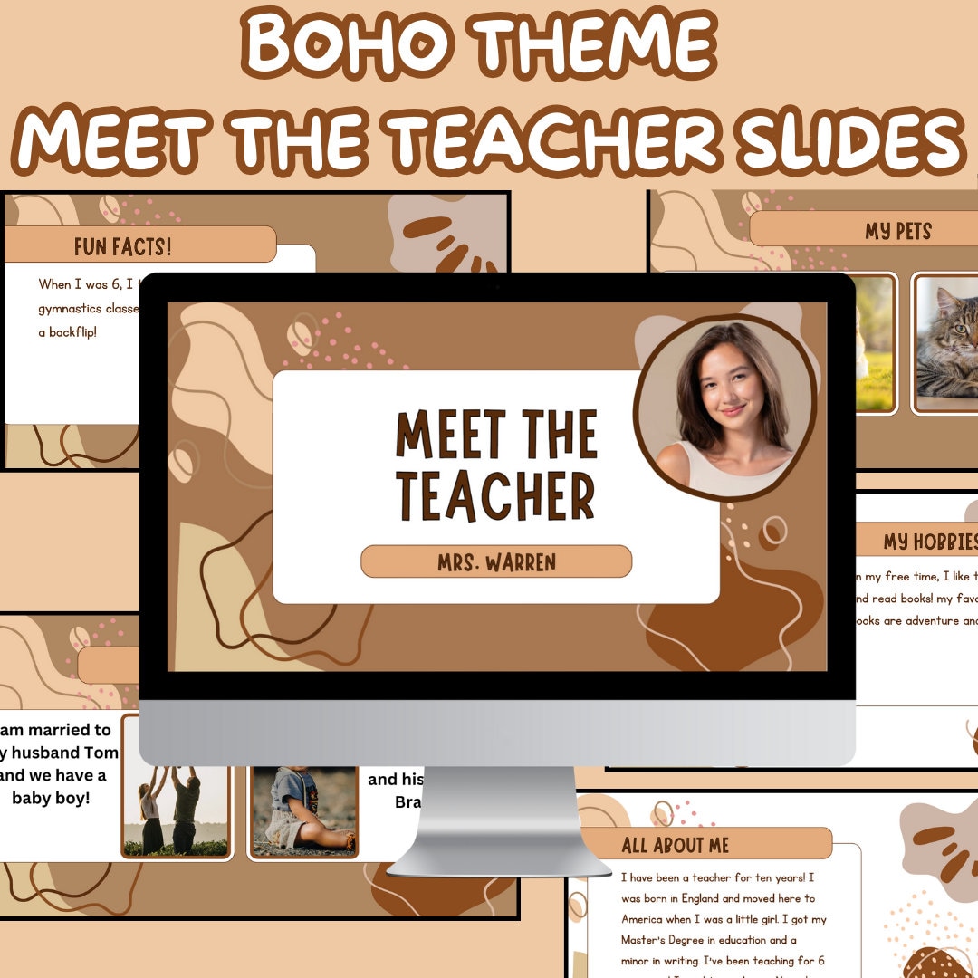 Boho Meet the Teacher Slides| Classroom Slides | Daily Slides | Slides ...