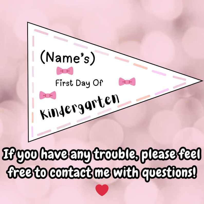 Pink-theme First Day of School Flag | Back to School Sign | Printable ...