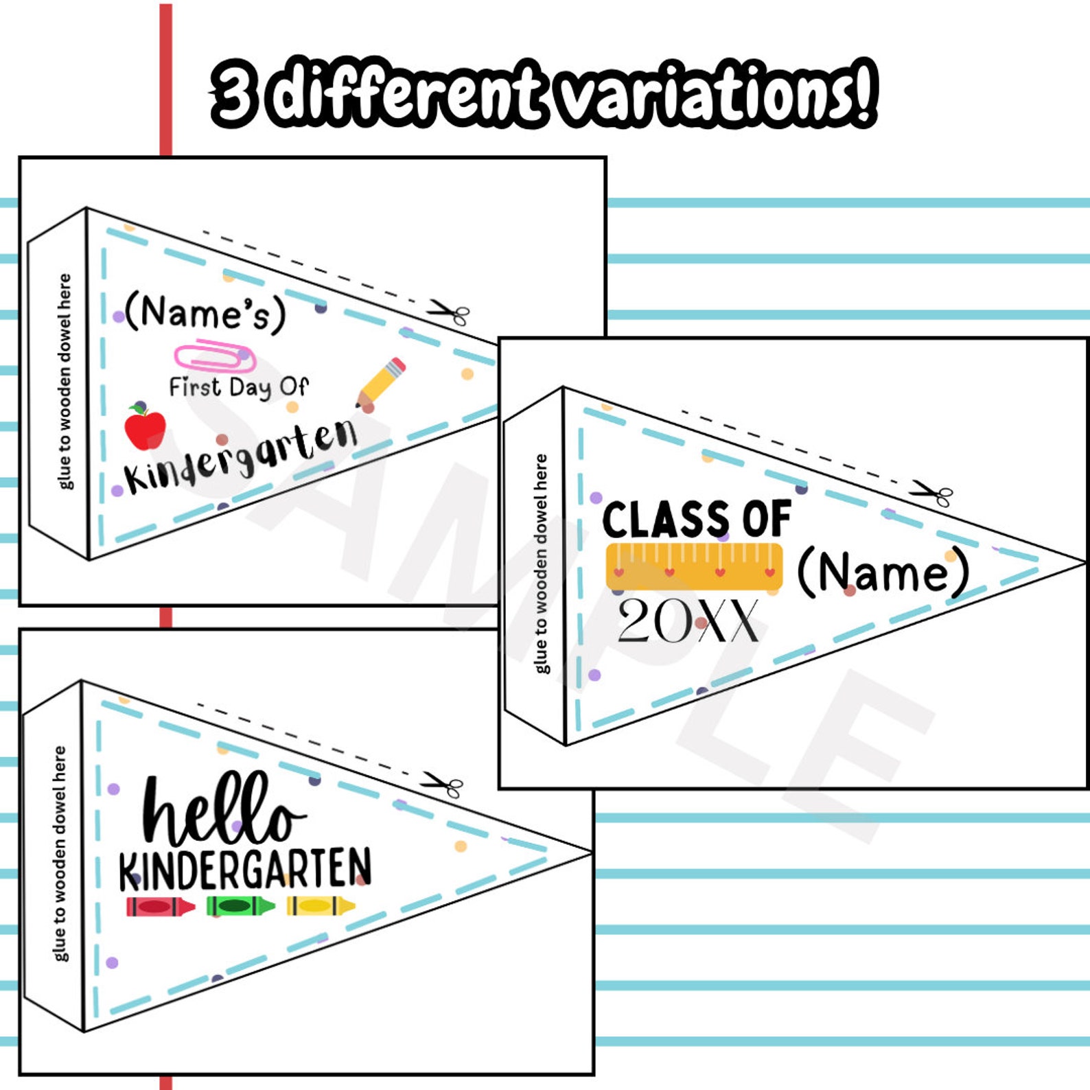 School Supplies-theme First Day of School Flag | Back to School Sign ...