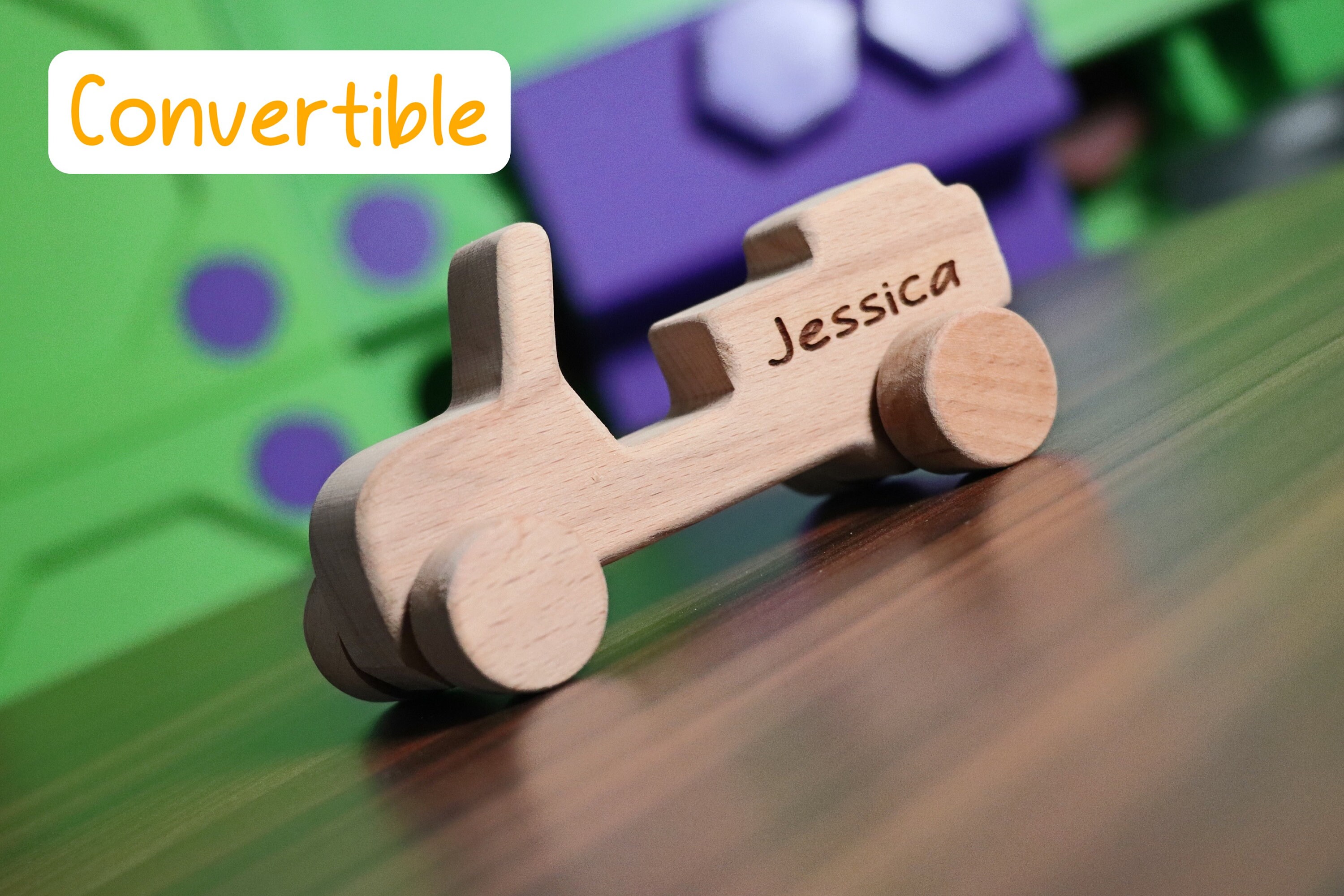 Personalized Wooden Convertible Car, Toddler Toy, Wooden Car Push Toy ...