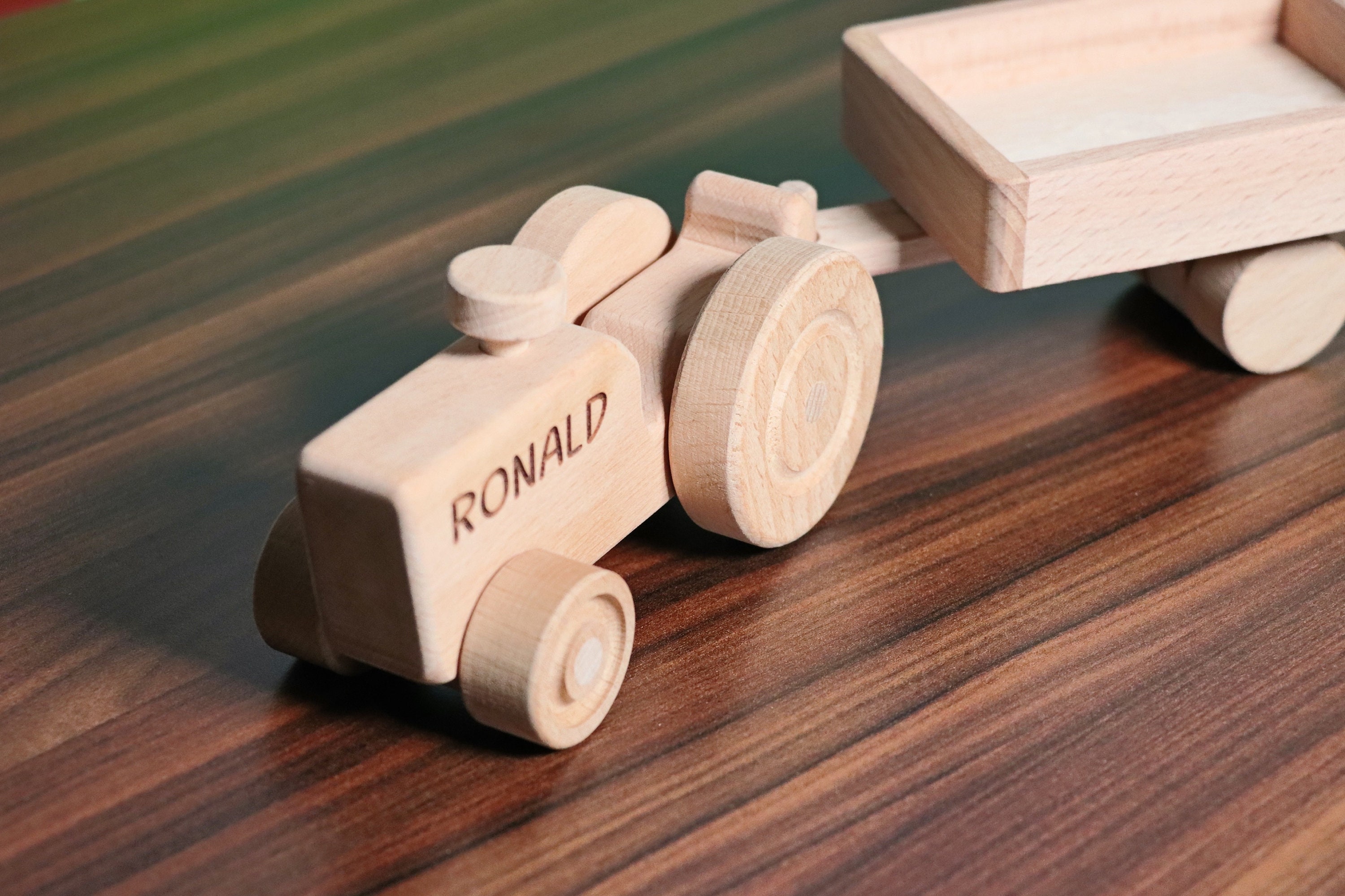 Personalized Wooden Tractor, TOY GIFT for BOY, Wooden Toy, Baby Shower ...