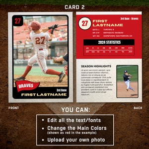 Customizable Baseball Card Canva Template, Player Trading Cards ...