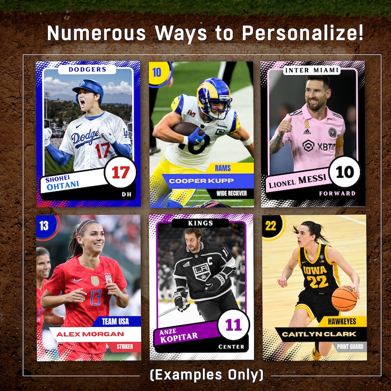 Customizable Sports Card Canva Template, Player Trading Cards Template ...