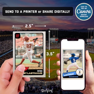 Customizable Baseball Card Canva Template, Player Trading Cards ...