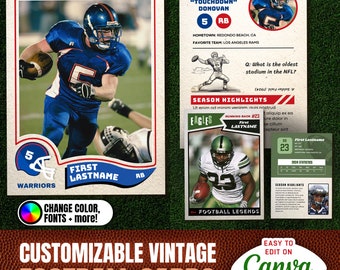 Customizable Baseball Card Canva Template, Player Trading Cards ...