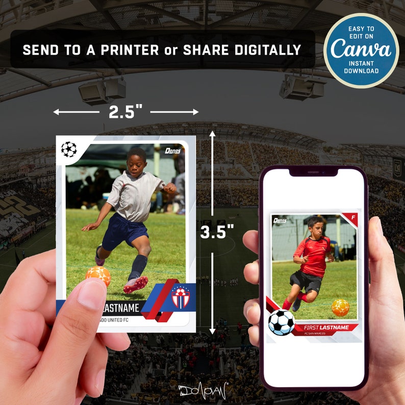 Customizable Soccer Card Canva Template, Player Trading Cards Template ...