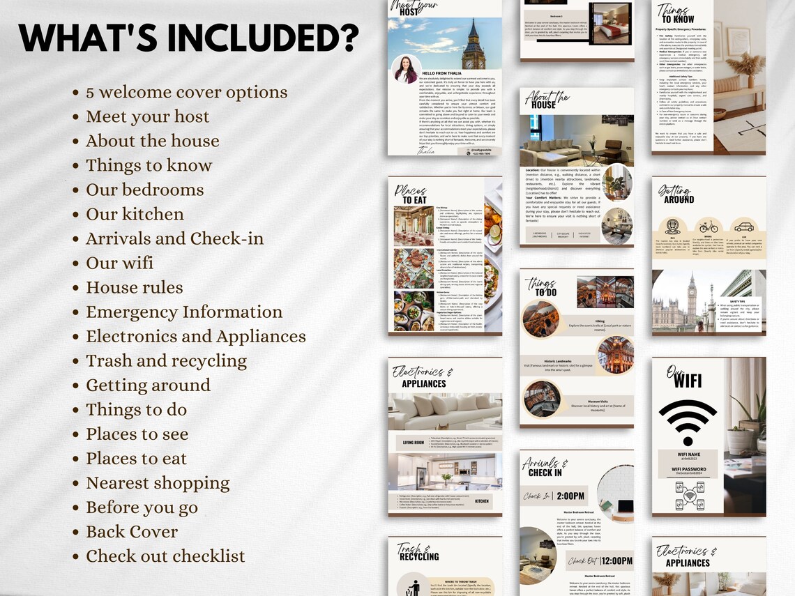 Airbnb Welcome Book Template Airbnb Guest Book Template Canva Airbnb ...