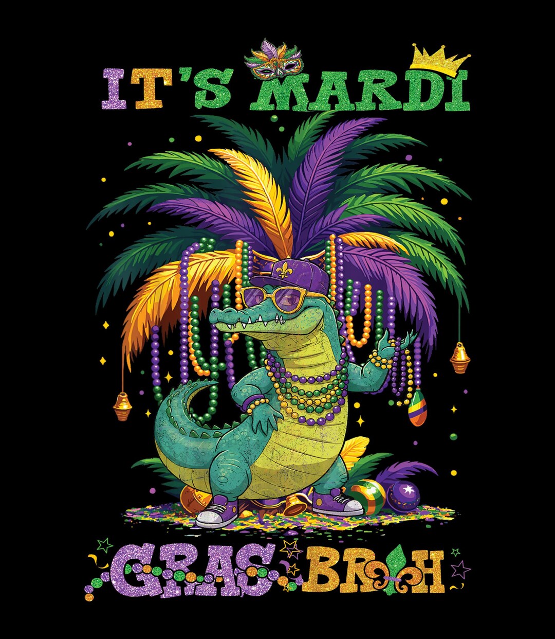 Mardi Gras Alligator PNG | Funny Mardi Gras Gator Digital Download ...