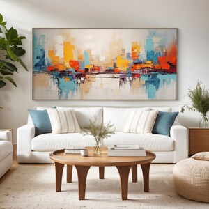 Extra Large Colorful Abstract Hand Painting,bright Textured Acrylic ...