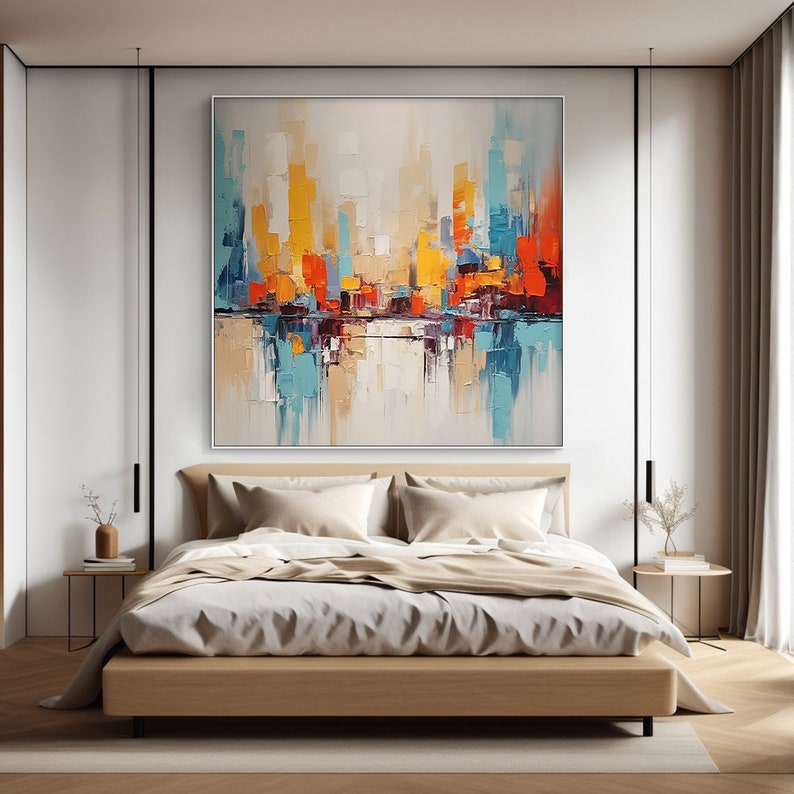 Extra Large Colorful Abstract Hand Painting,bright Textured Acrylic ...