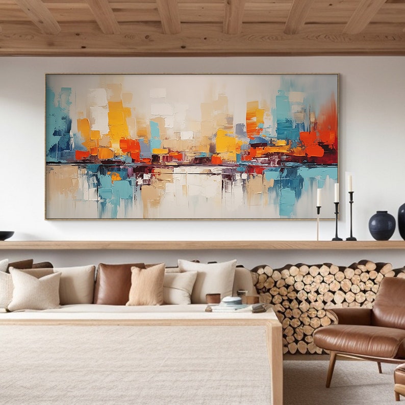 Extra Large Colorful Abstract Hand Painting,bright Textured Acrylic ...