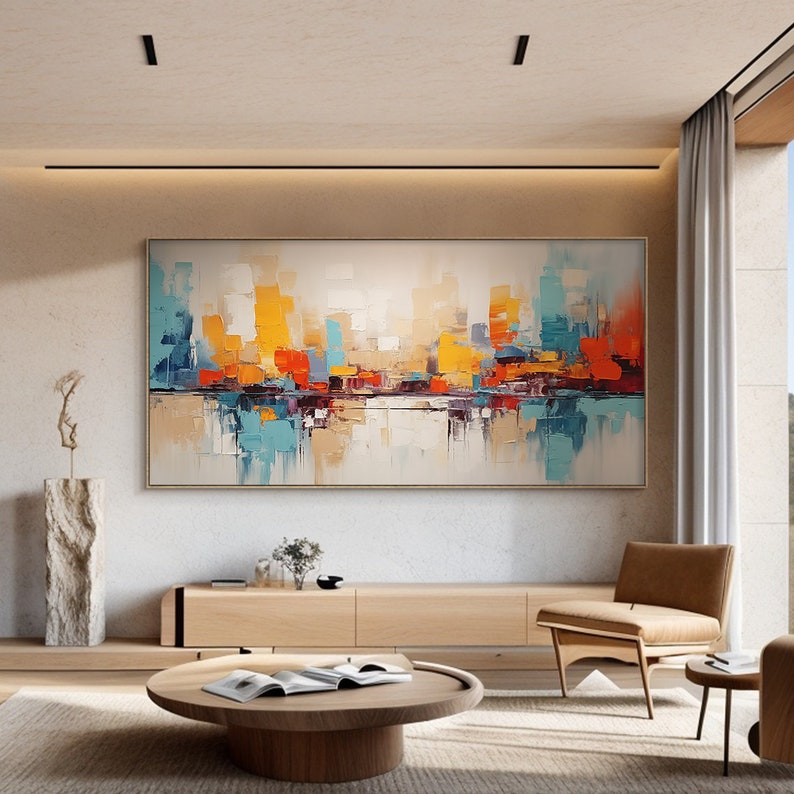 Extra Large Colorful Abstract Hand Painting,bright Textured Acrylic ...