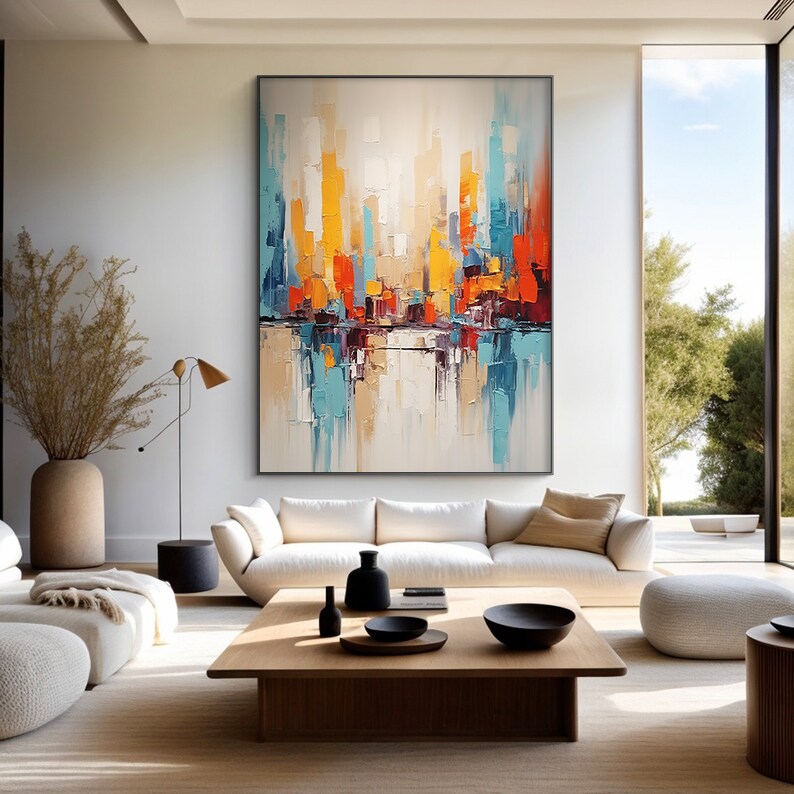 Extra Large Colorful Abstract Hand Painting,bright Textured Acrylic ...