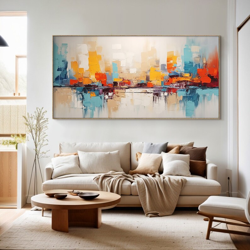 Extra Large Colorful Abstract Hand Painting,bright Textured Acrylic ...