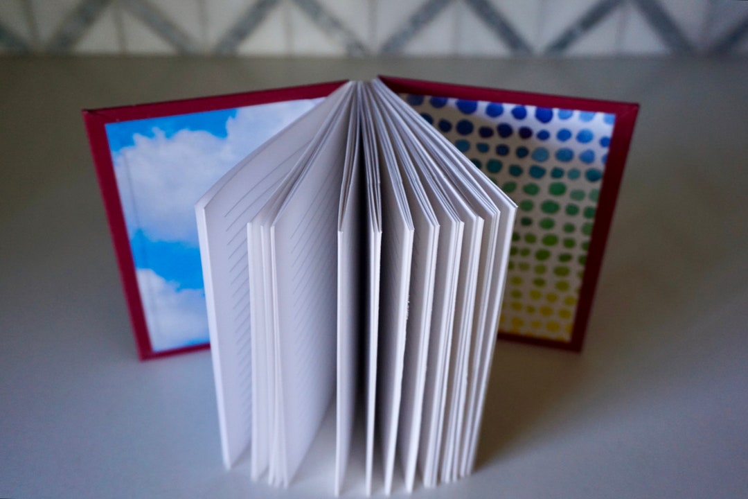 Lined Burgundy Notebook With Rainbow and Cloud Paper - Etsy