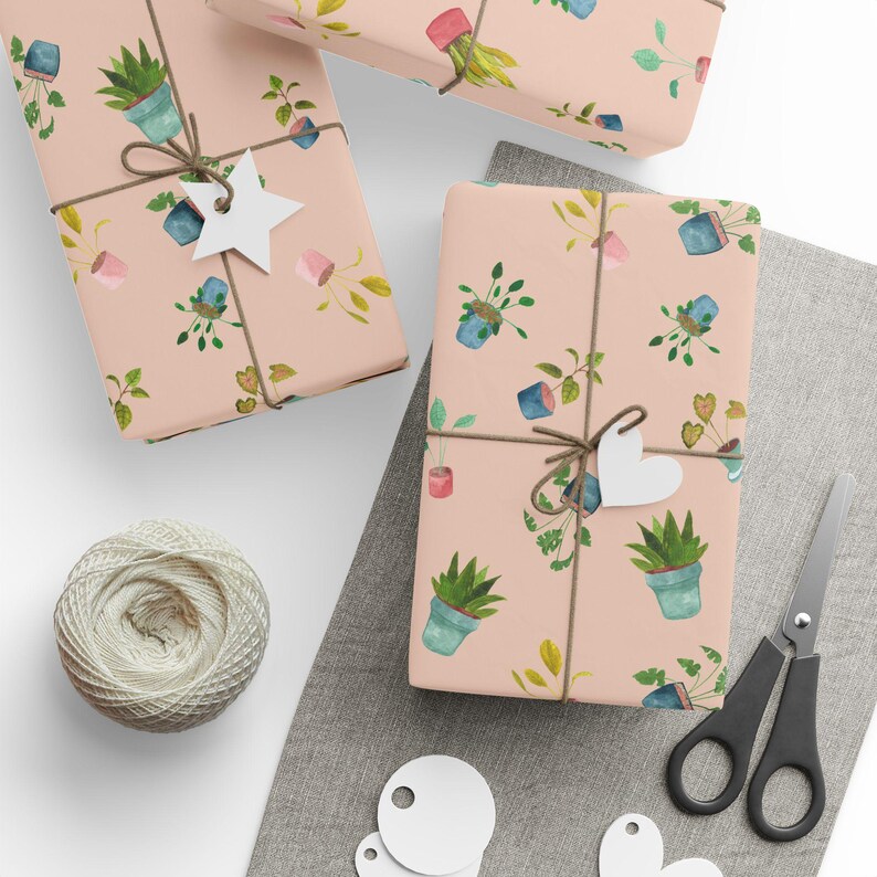 Botanical Plant Wrapping Paper, Unique Floral Print Gift Wrap - Etsy