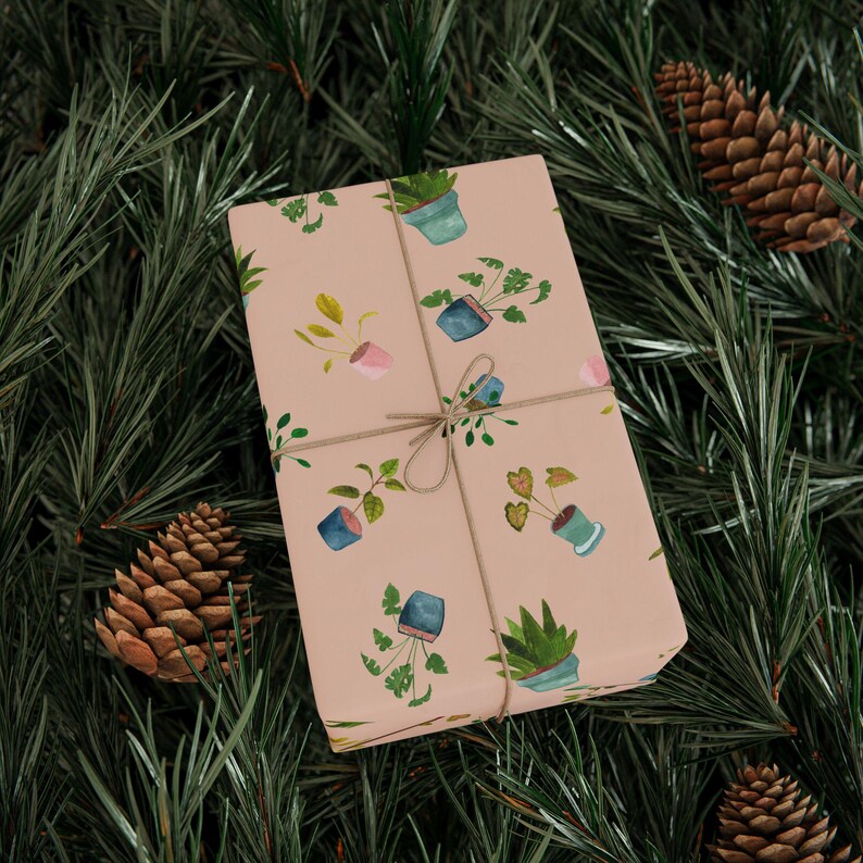 Botanical Plant Wrapping Paper, Unique Floral Print Gift Wrap - Etsy