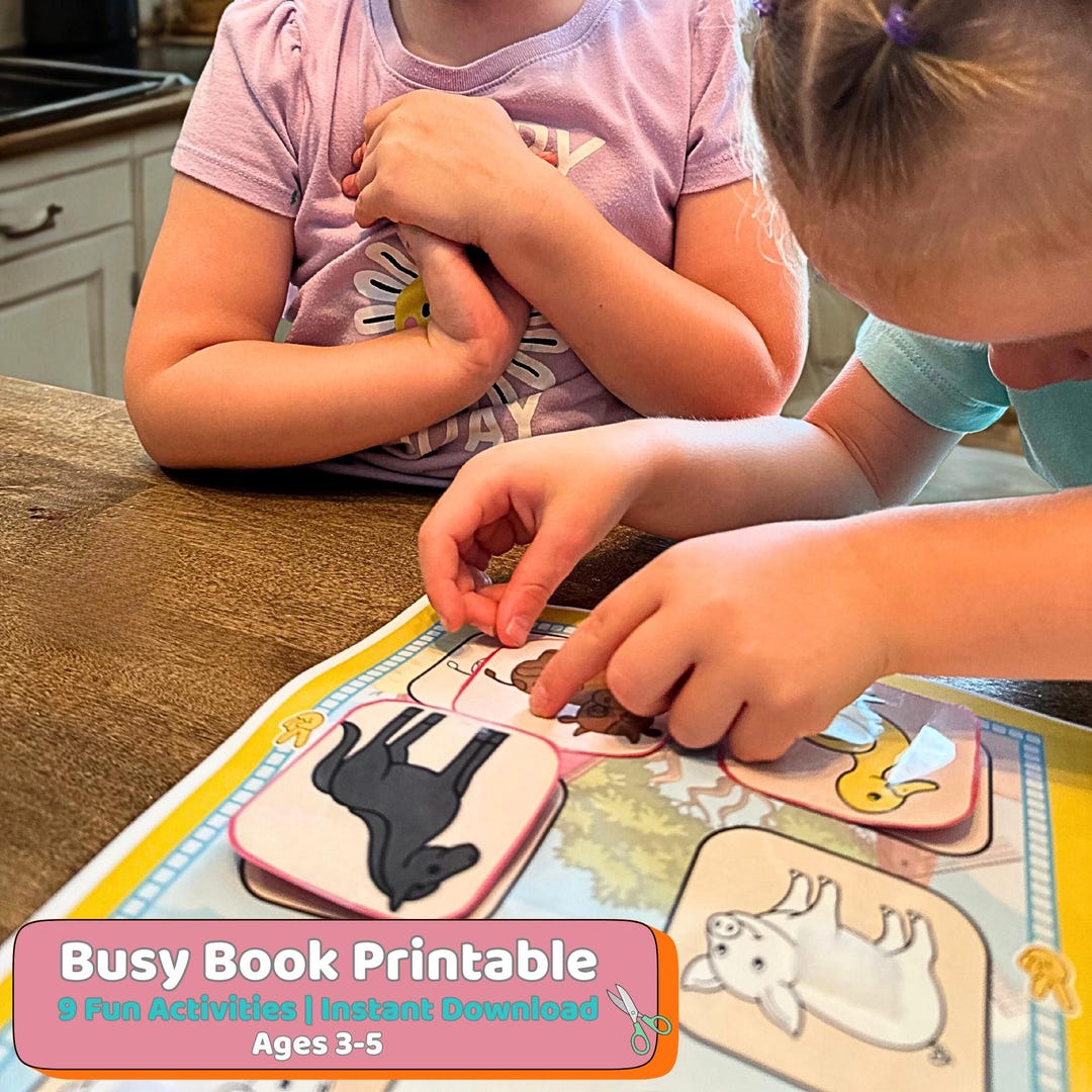 Preschool Busy Book Printable | Toddler & Kids Activity Binder ...
