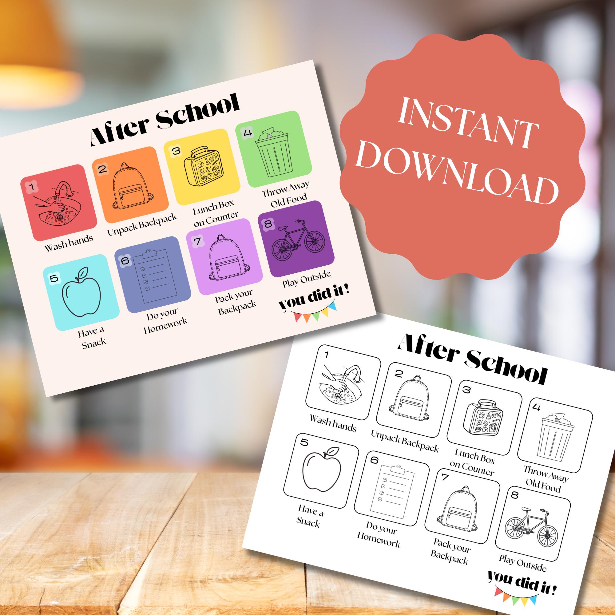 After School Chart for Kids | Visual Checklist | ADHD Autism Routine ...