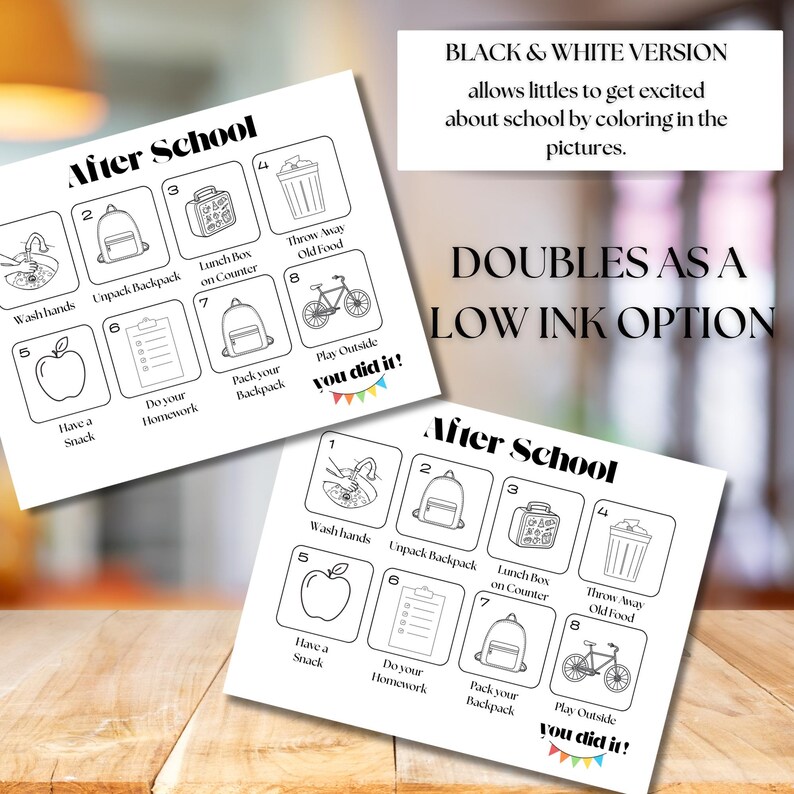 After School Chart for Kids | Visual Checklist | ADHD Autism Routine ...