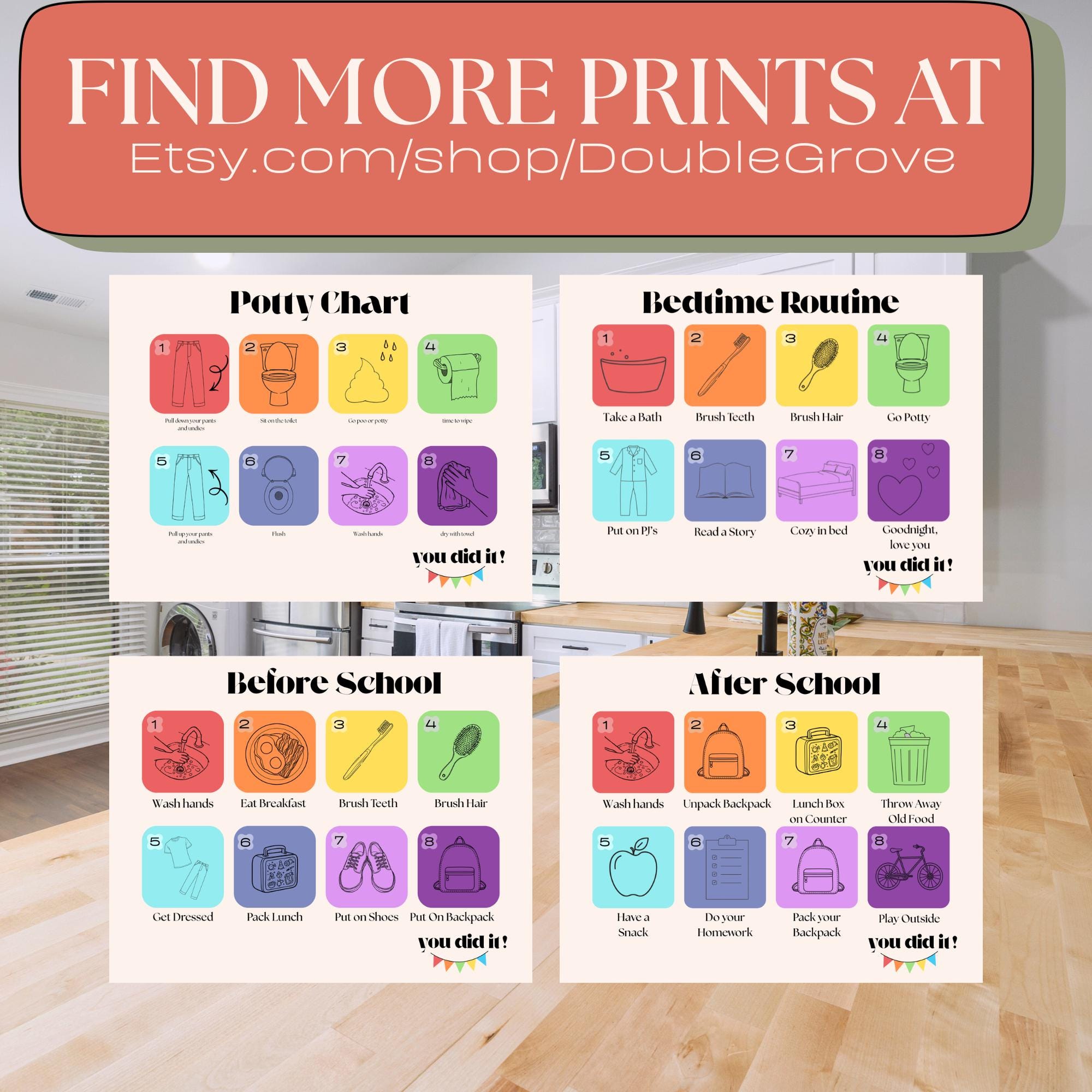 After School Chart for Kids | Visual Checklist | ADHD Autism Routine ...