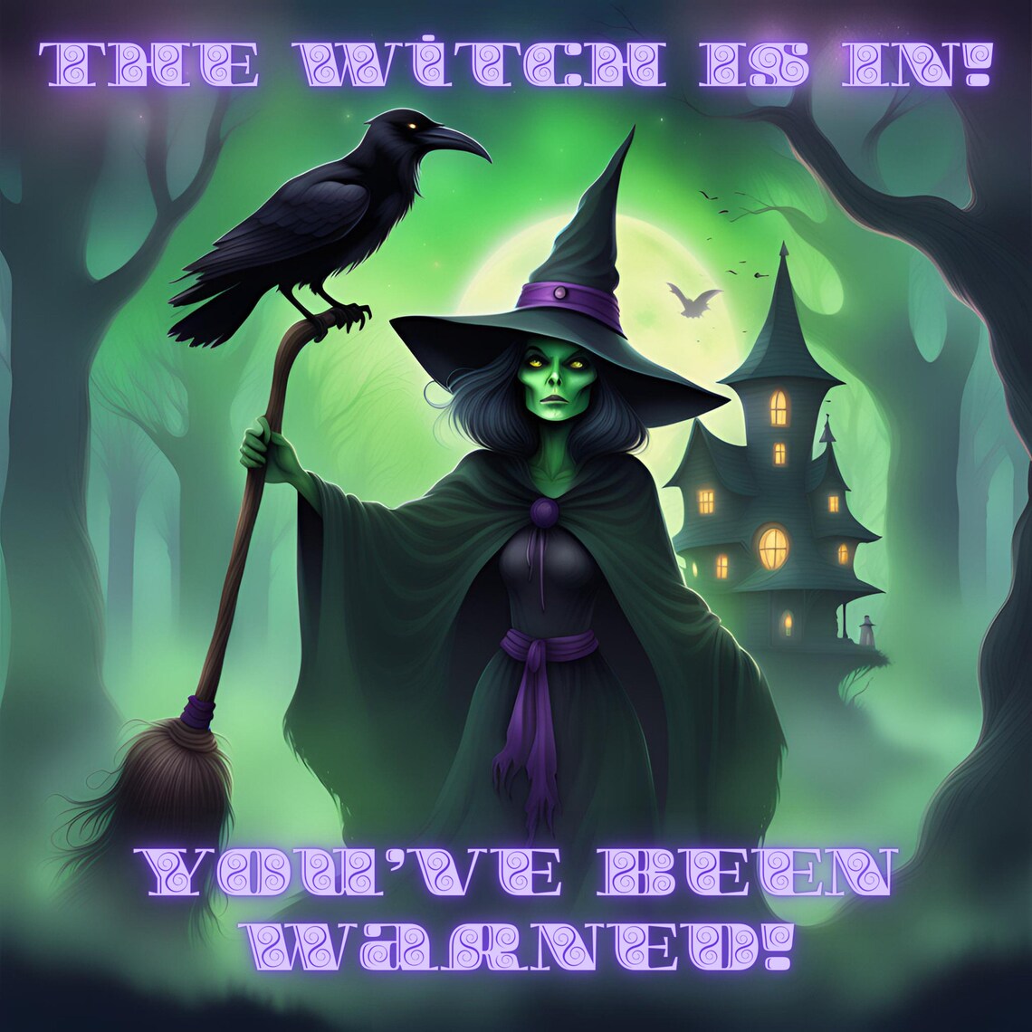 The Witch is In Youve Been Warned 10x 10 Aluminum Halloween Sign ...