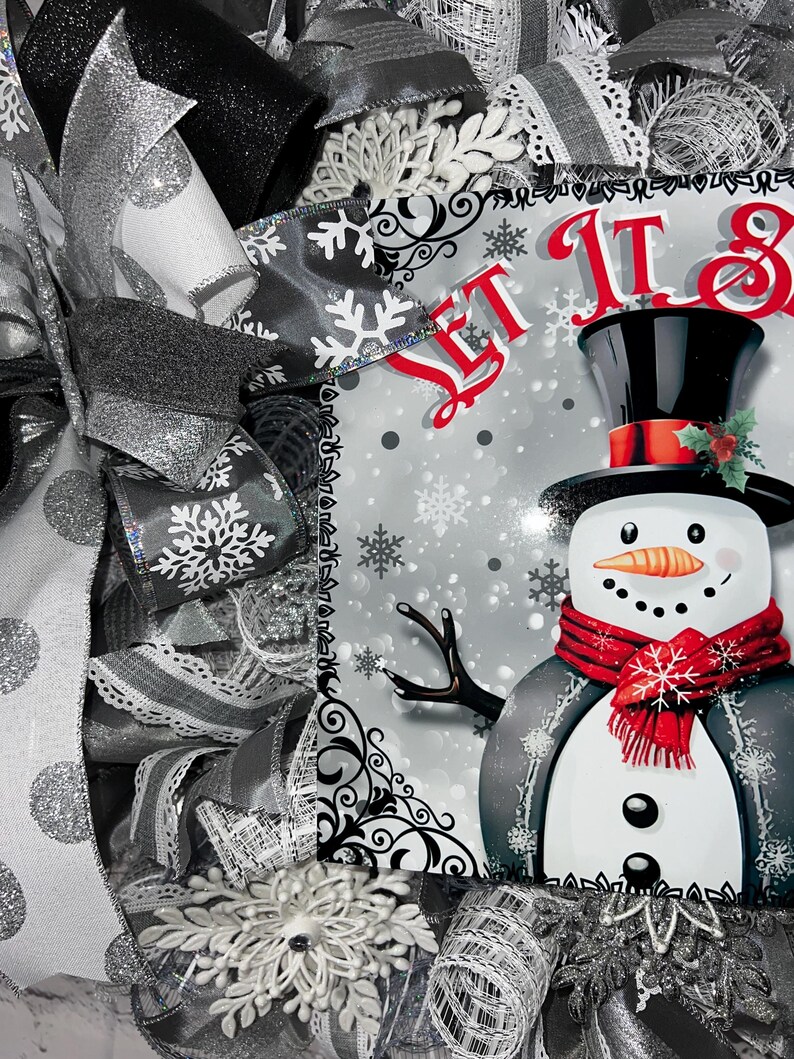 10”x10” Aluminum Let It Snow Snowman Sign - Perfect Winter Decor for ...