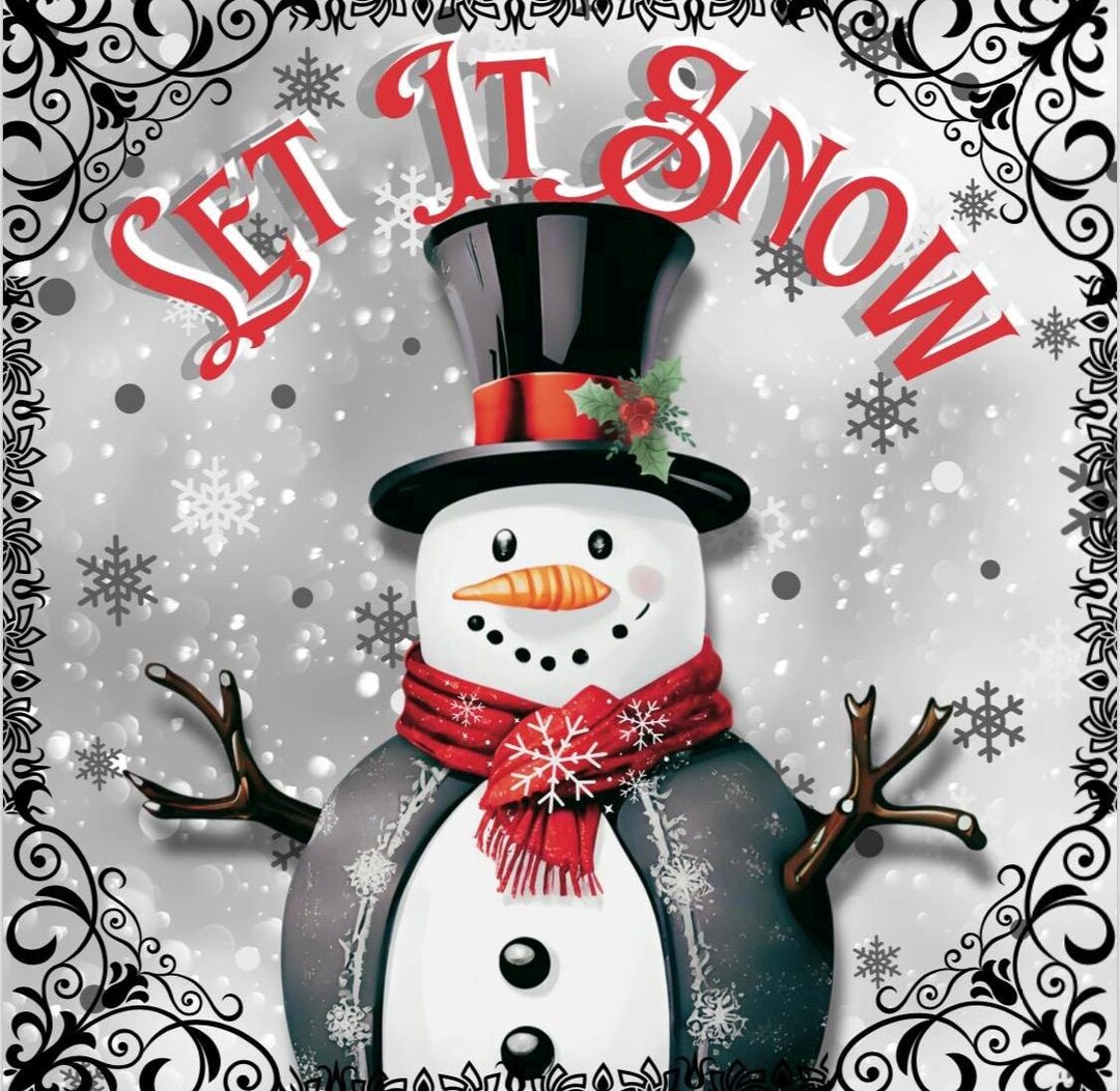 10”x10” Aluminum Let It Snow Snowman Sign - Perfect Winter Decor for ...