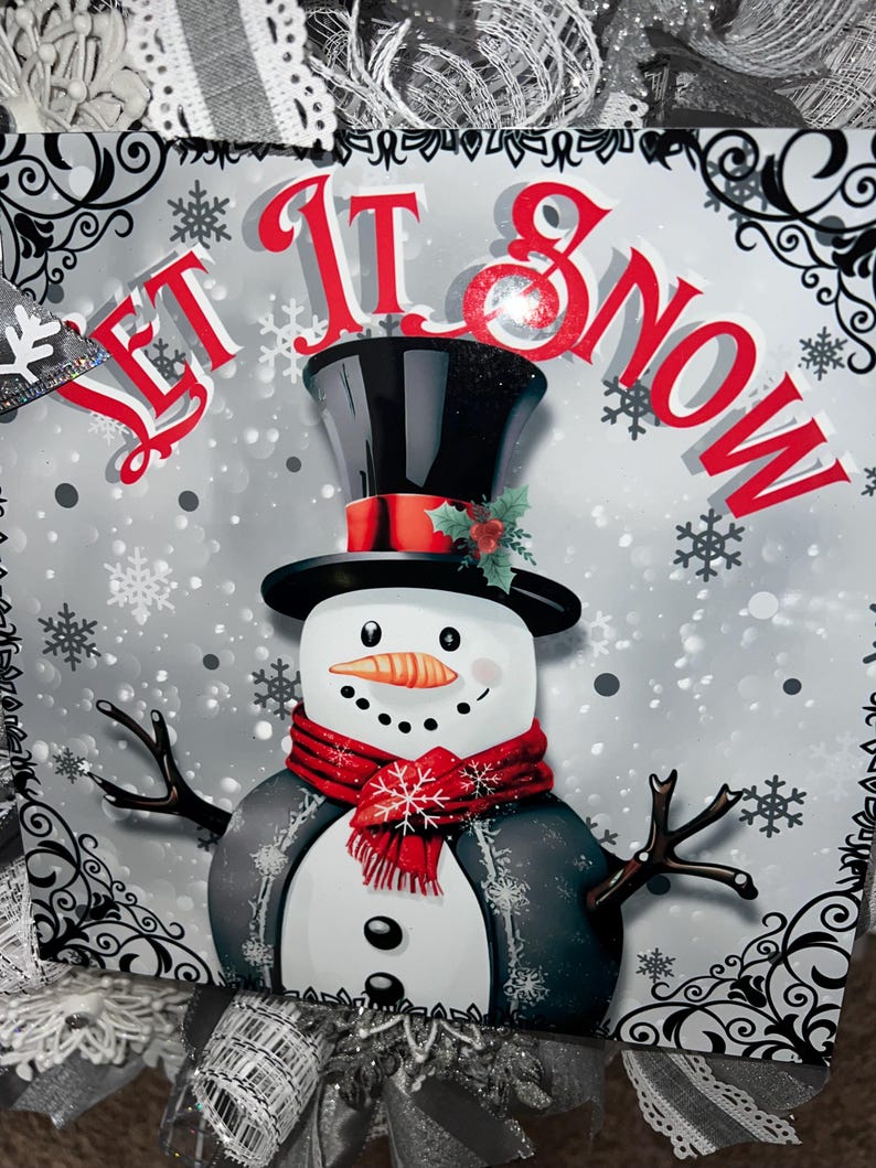 10”x10” Aluminum Let It Snow Snowman Sign - Perfect Winter Decor for ...