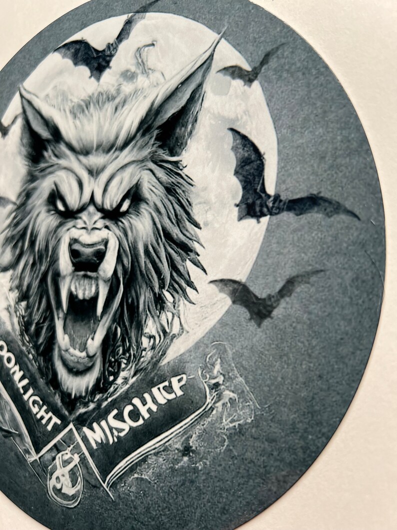 8” Werewolf Wreath Attachment Sign, No Hole Aluminum Sign, Moonlight ...