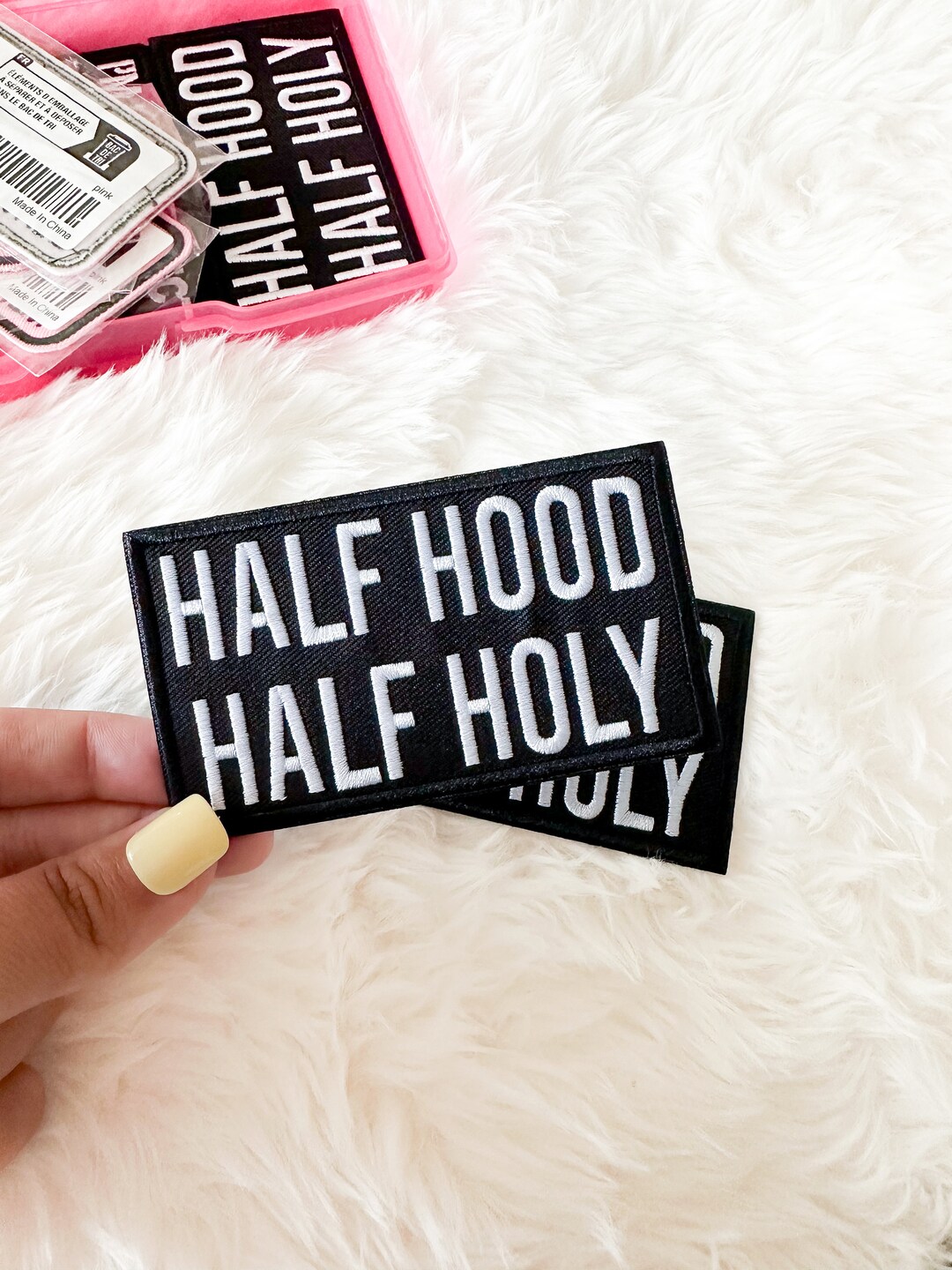 Half Hood Half Holy Custom Hat Patch, Patches for Hats, Iron on Patches ...