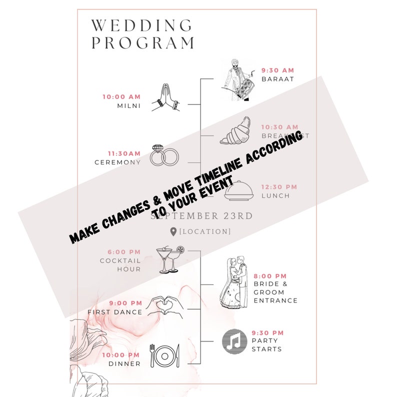 Hindu Indian Wedding Ceremony Program Booklet Editable Template With ...