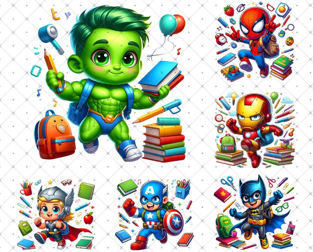 6 Cartoon Back to School Png Bundle, Funny Cartoon Png, Cartoon Friends ...