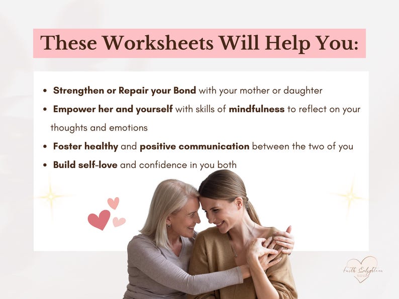 Mother and Daughter Workbook Journal, Worksheets for Relationship ...