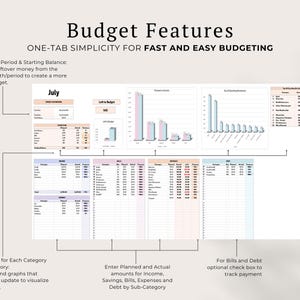 Simple Monthly Budget Planner, EXCEL. Easy Spreadsheet. 1 Tab. FREE ...