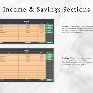 Simple Monthly Budget Planner (dark Theme), EXCEL . Easy Spreadsheet. 1 ...