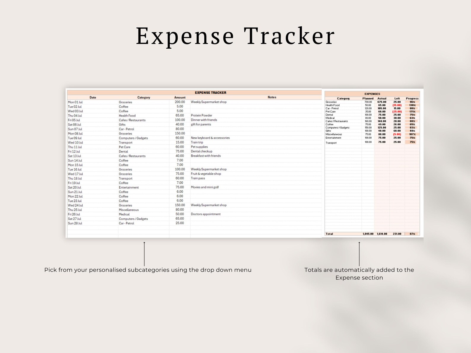 Simple Monthly Budget Planner, EXCEL. Easy Spreadsheet. 1 Tab. FREE ...