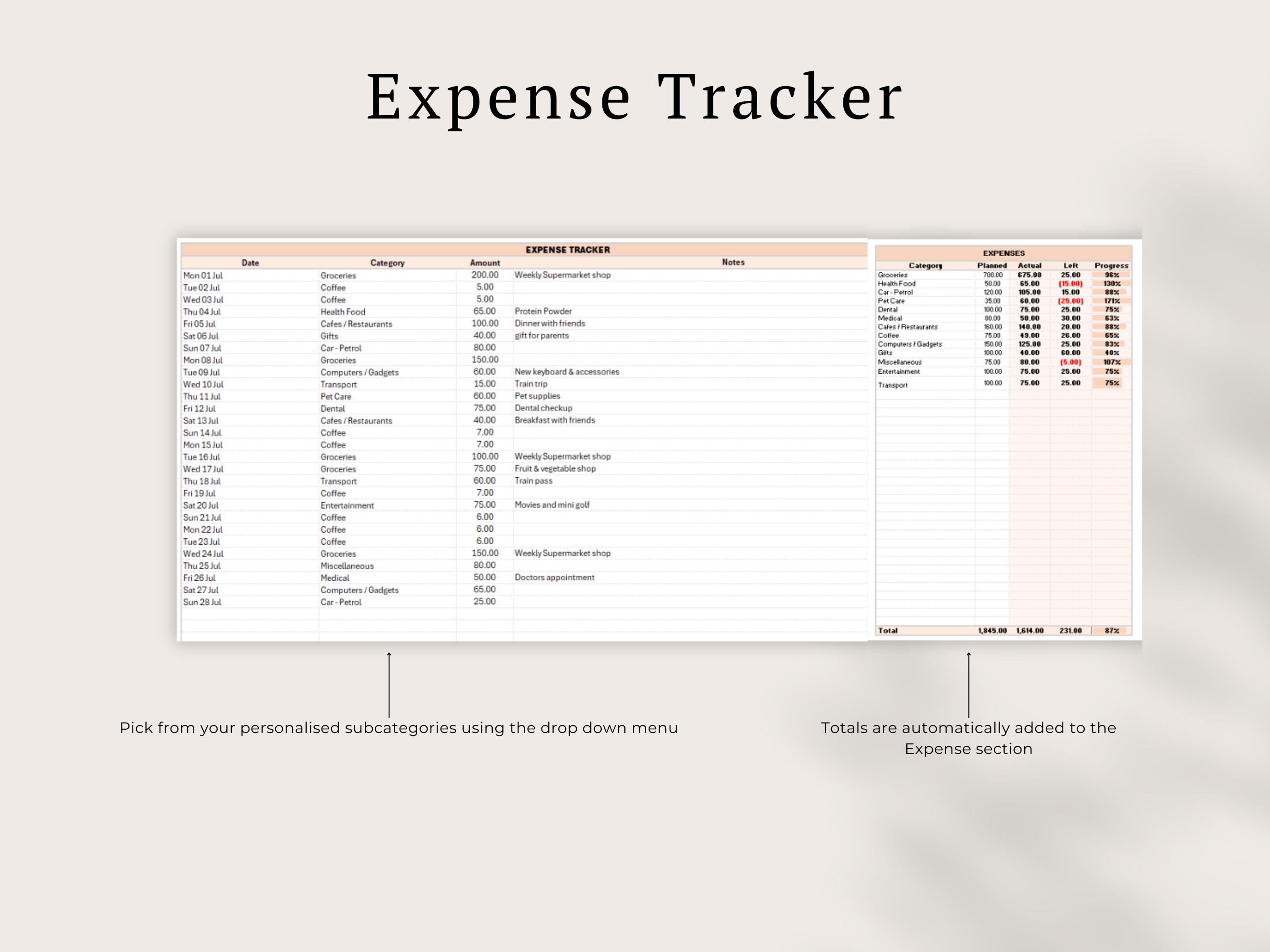 Simple Monthly Budget Planner, EXCEL. Easy Spreadsheet. 1 Tab. FREE ...