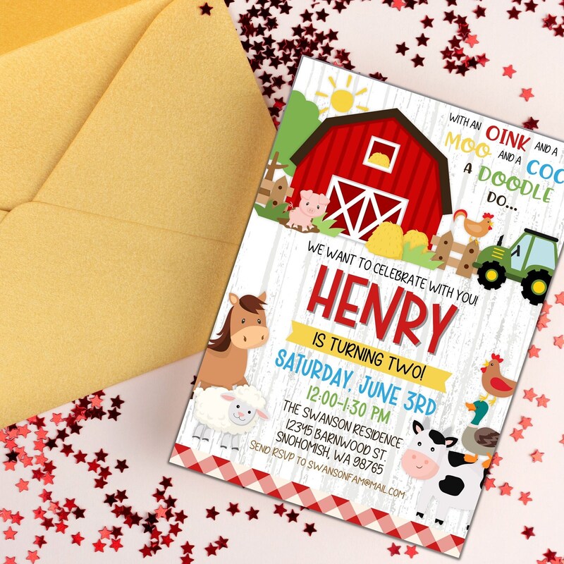 Farm Birthday Invitation - Etsy