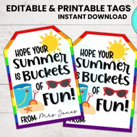 Summer Gift Tag | I Hope Your Summer Bubbles With Fun | End of Year Tag ...