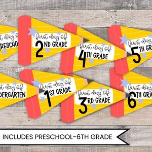 First Day of School Flag, Back to School Printable, First Day of School ...