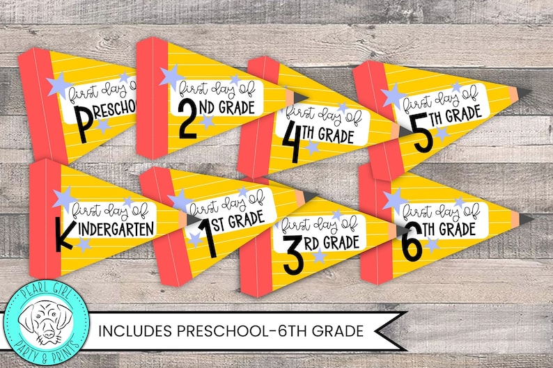 First Day of School Flag, Back to School Printable, First Day of School ...