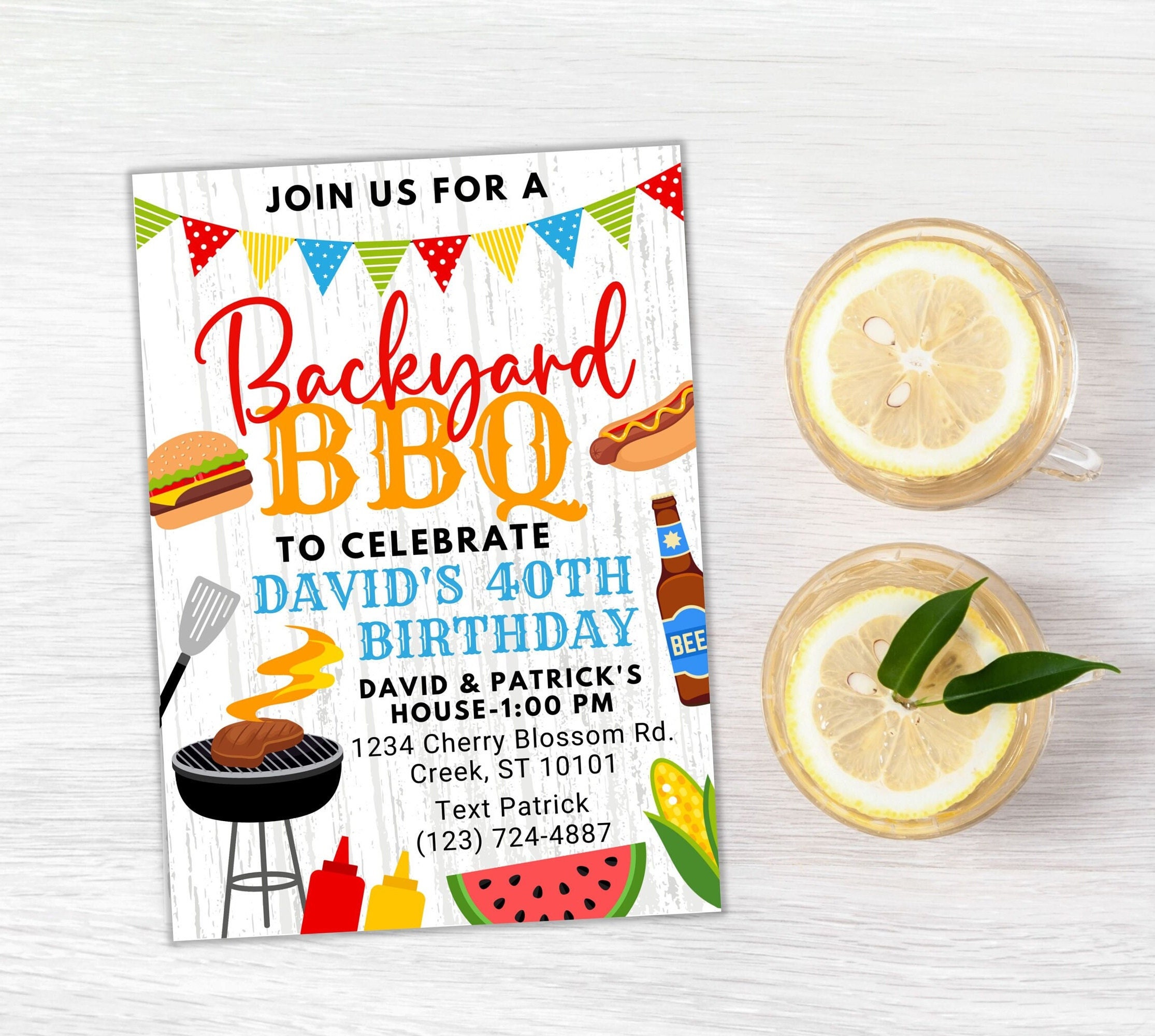 Backyard BBQ Invitation, BBQ Invite, Barbeque Invitation, BBQ Party ...