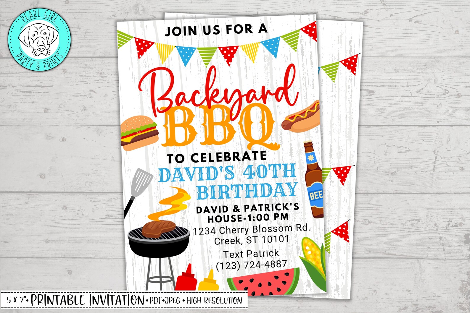 Backyard BBQ Invitation, BBQ Invite, Barbeque Invitation, BBQ Party ...