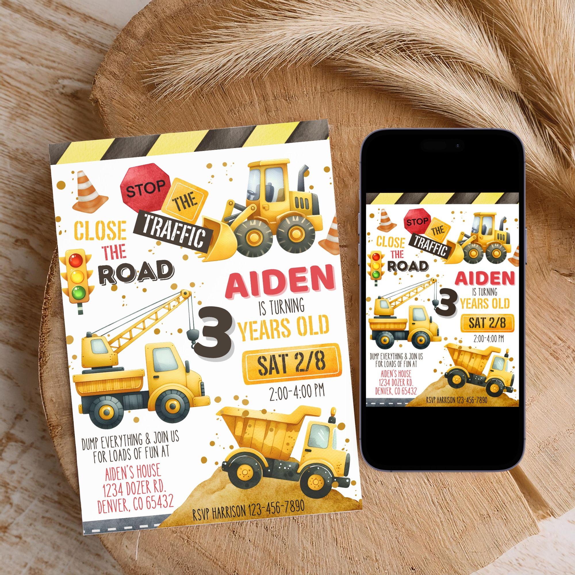 Editable Construction Invitation, Construction Invitation, Construction ...